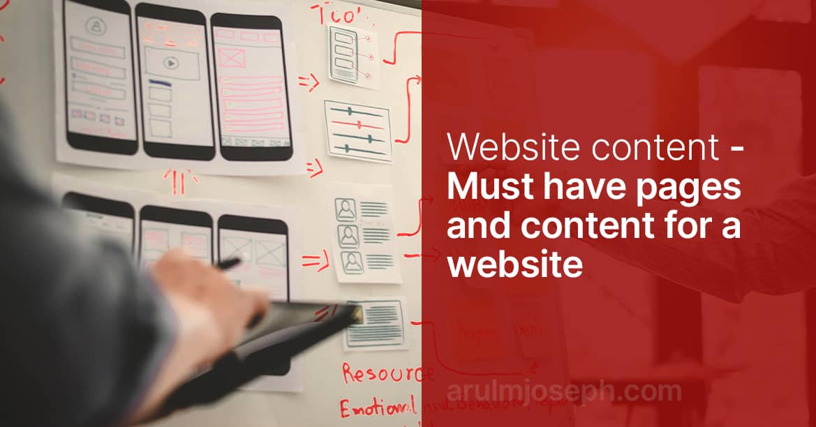 Website content - Must have pages and content for a website